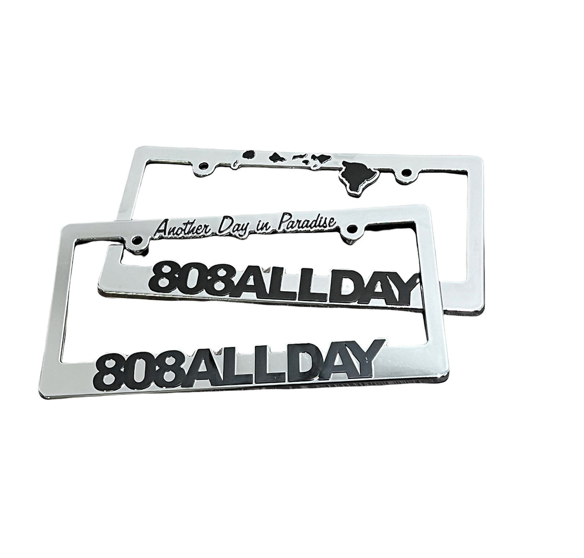 808ALLDAY Hawaii Chrome License Plate Frames (set of 2) – 808allday